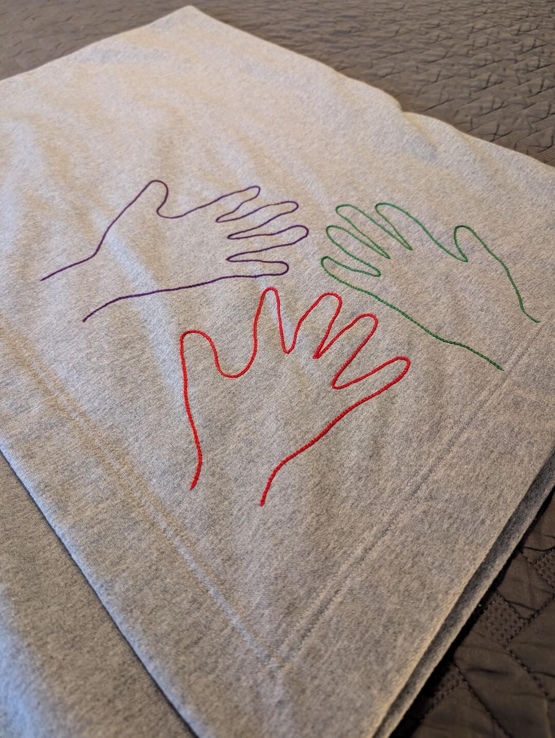 Custom Handprint Blanket | Personalized Family Hand Blanket | Long ...