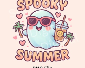 Spooky Summer Png, Cute Ghost, Summer Ghost Png, Summer Vibes Clipart ...