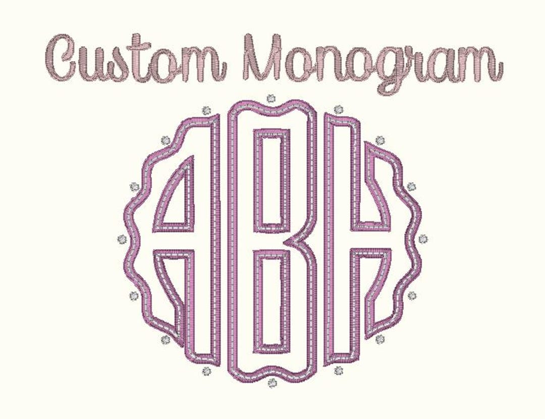 Custom Monogram Embroidery Design, Custom 3 Letter Monogram Embroidery ...