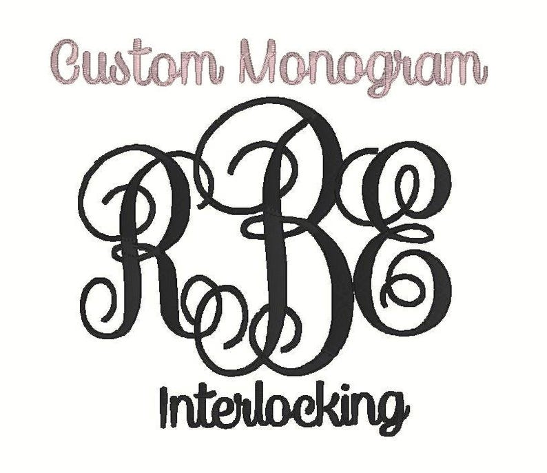 Custom Monogram Embroidery Design, Custom 3 Letter Monogram Embroidery ...