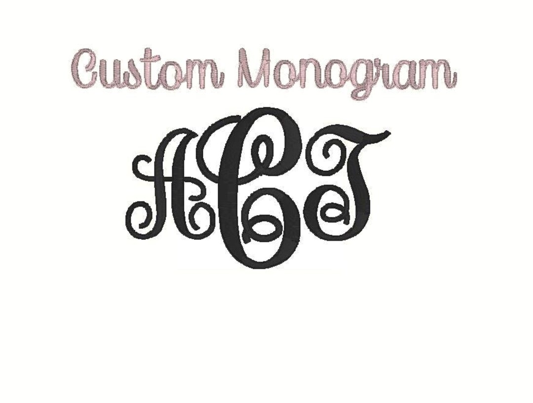 Custom Swirly 3-letter Monogram Embroidery Design (digitizing File) - Etsy