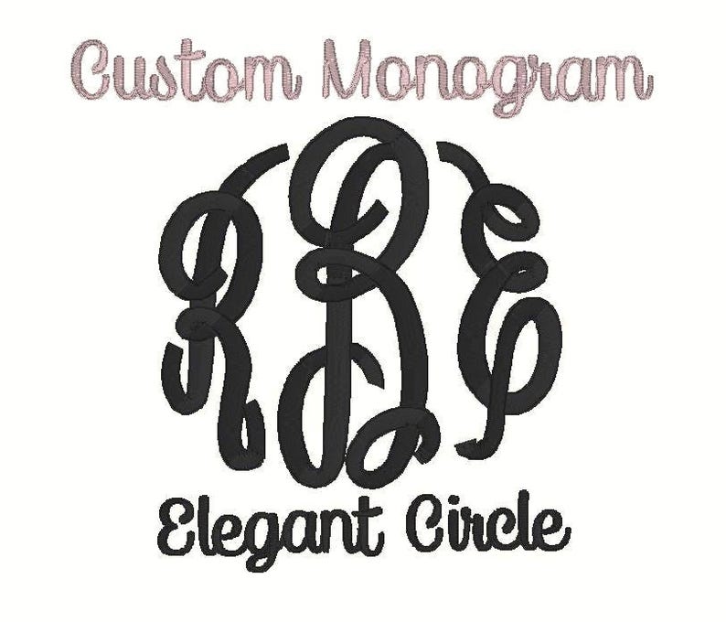 Custom Monogram Embroidery Design, Custom 3 Letter Monogram Embroidery ...