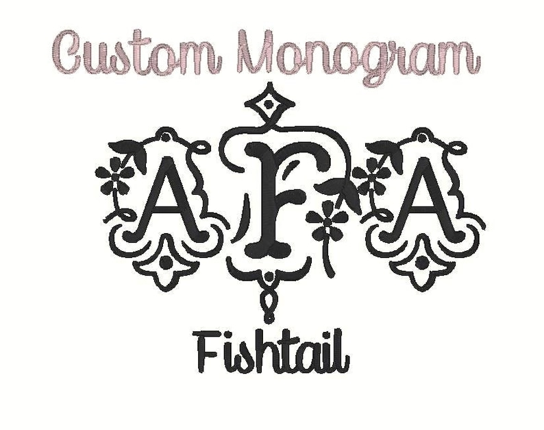 Custom Monogram Embroidery Design, Custom 3 Letter Monogram Embroidery ...