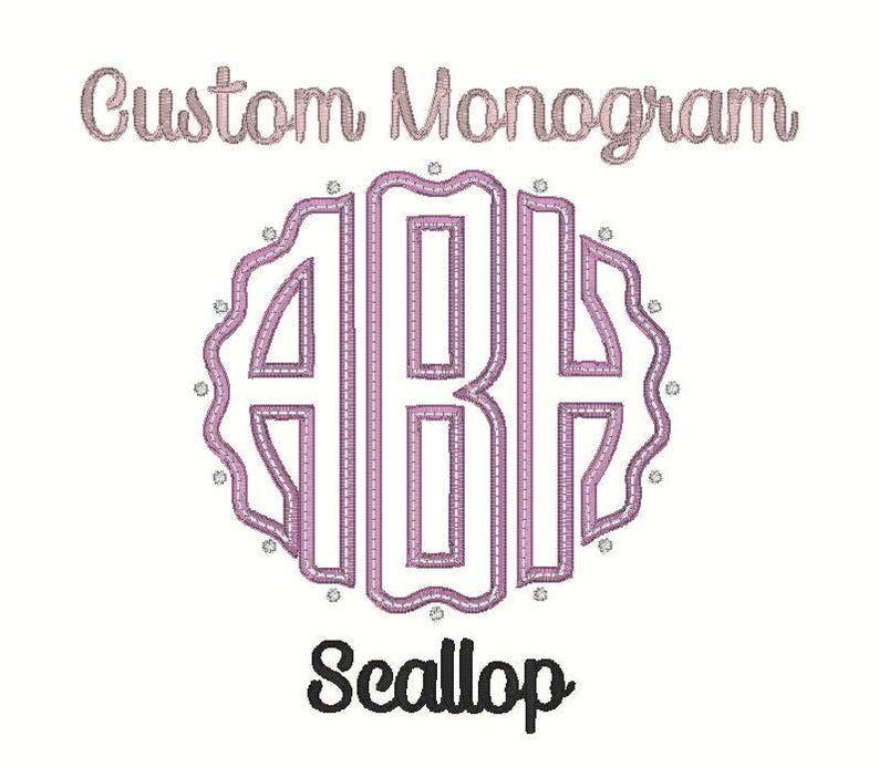 Custom Monogram Embroidery Design, Custom 3 Letter Monogram Embroidery ...