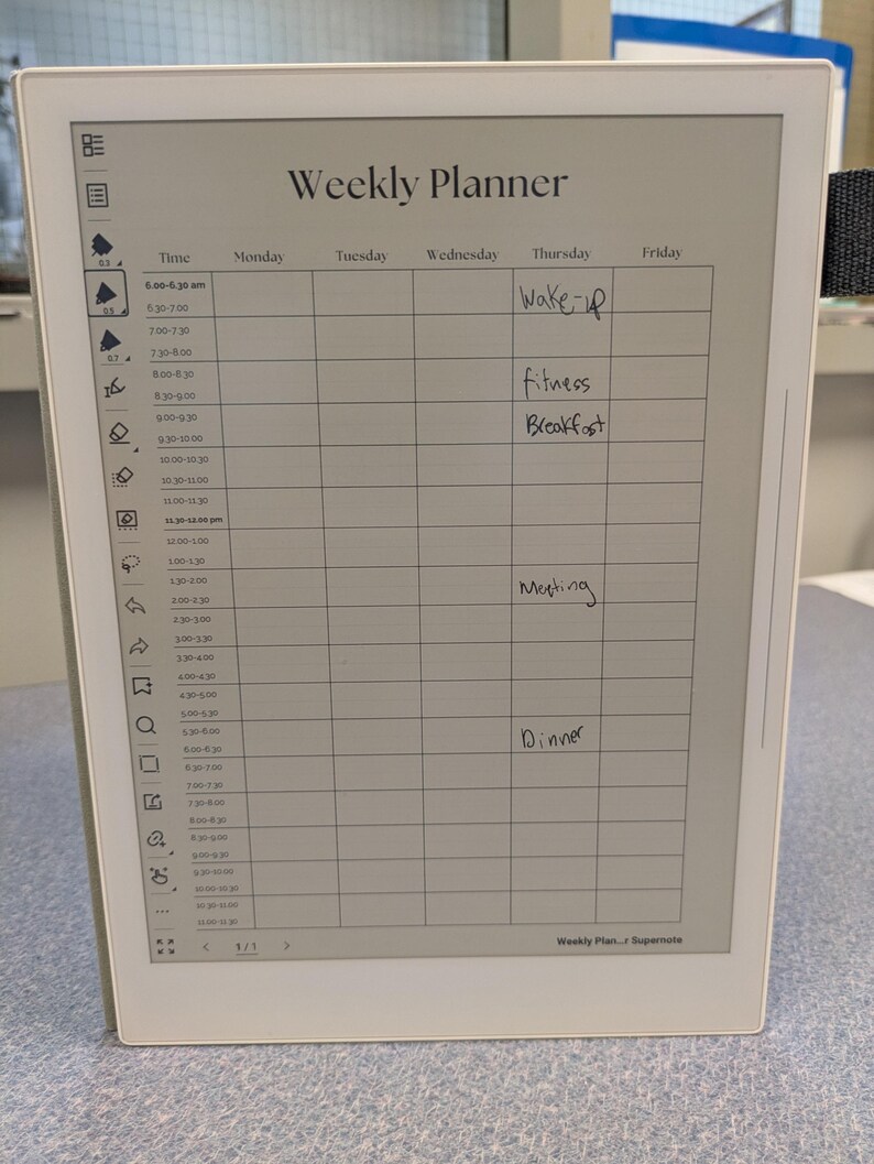 Weekly Schedule for Supernote - Etsy