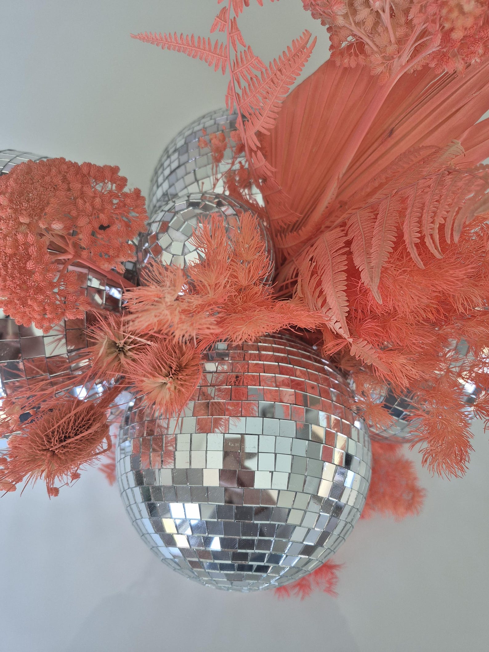 Disco Ball Centerpiece With Dried Floral | Personalize With Your Own Floral - Etsy
