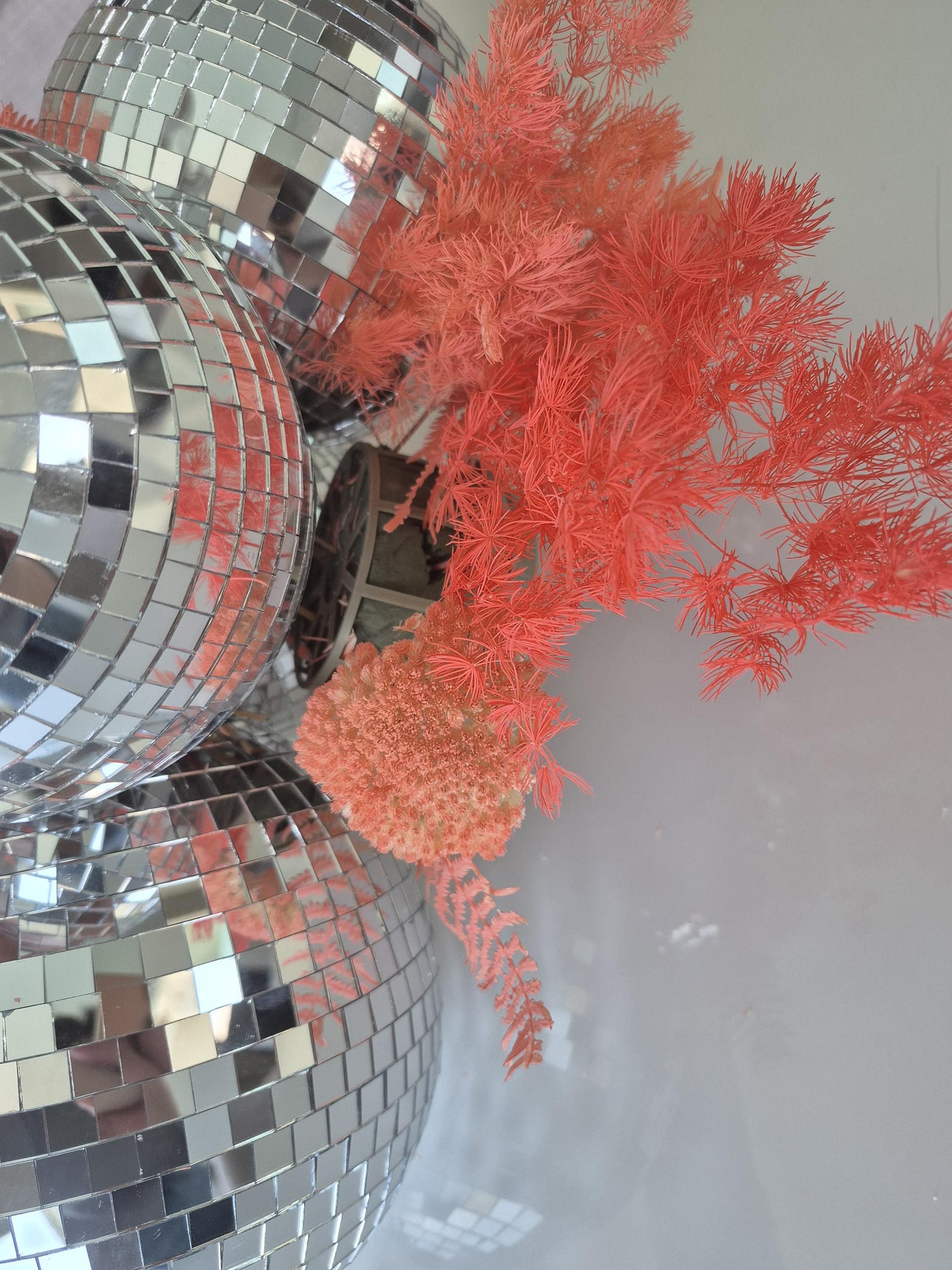 Disco Ball Centerpiece With Dried Floral | Personalize With Your Own Floral - Etsy