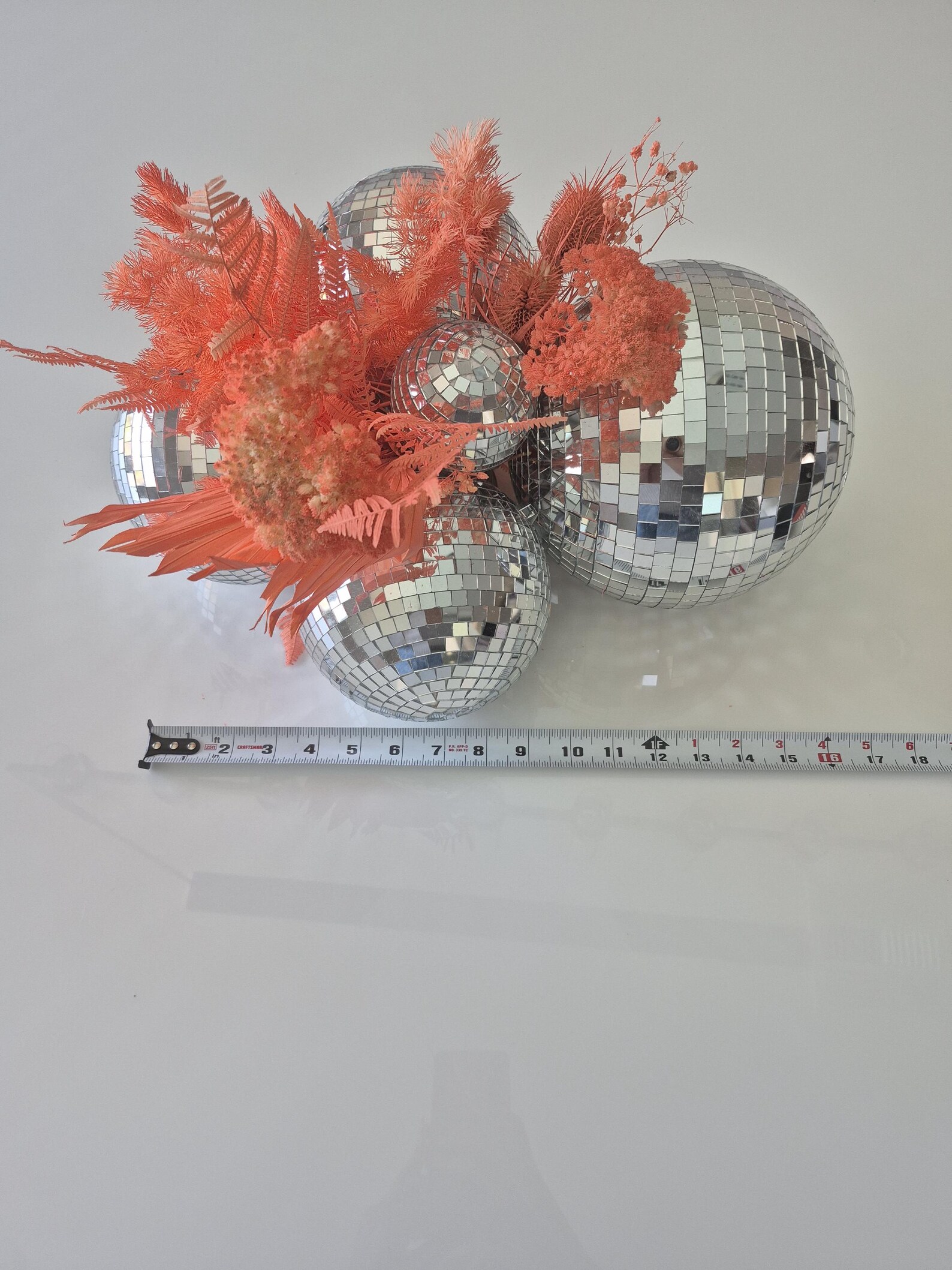Disco Ball Centerpiece With Dried Floral | Personalize With Your Own Floral - Etsy