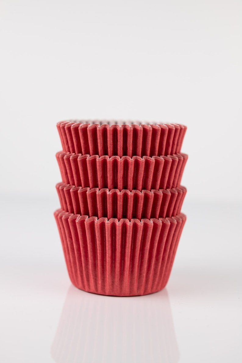 Red Mini Cupcake Liners Red Greaseproof Midi Baking Cups - Etsy