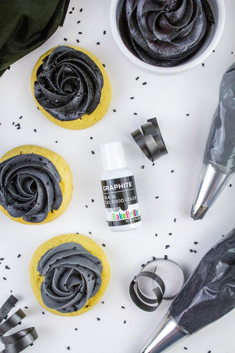 Graphite Black Food Coloring Gel for Cakes, Cookies, Frosting, Fondant ...