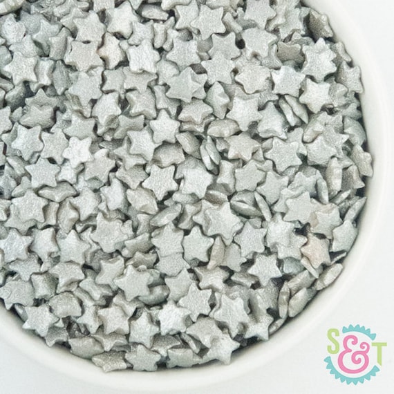 Sweet Sprinkles - Stars Silver Quins Shapes - 4oz Bag by Sweets ...