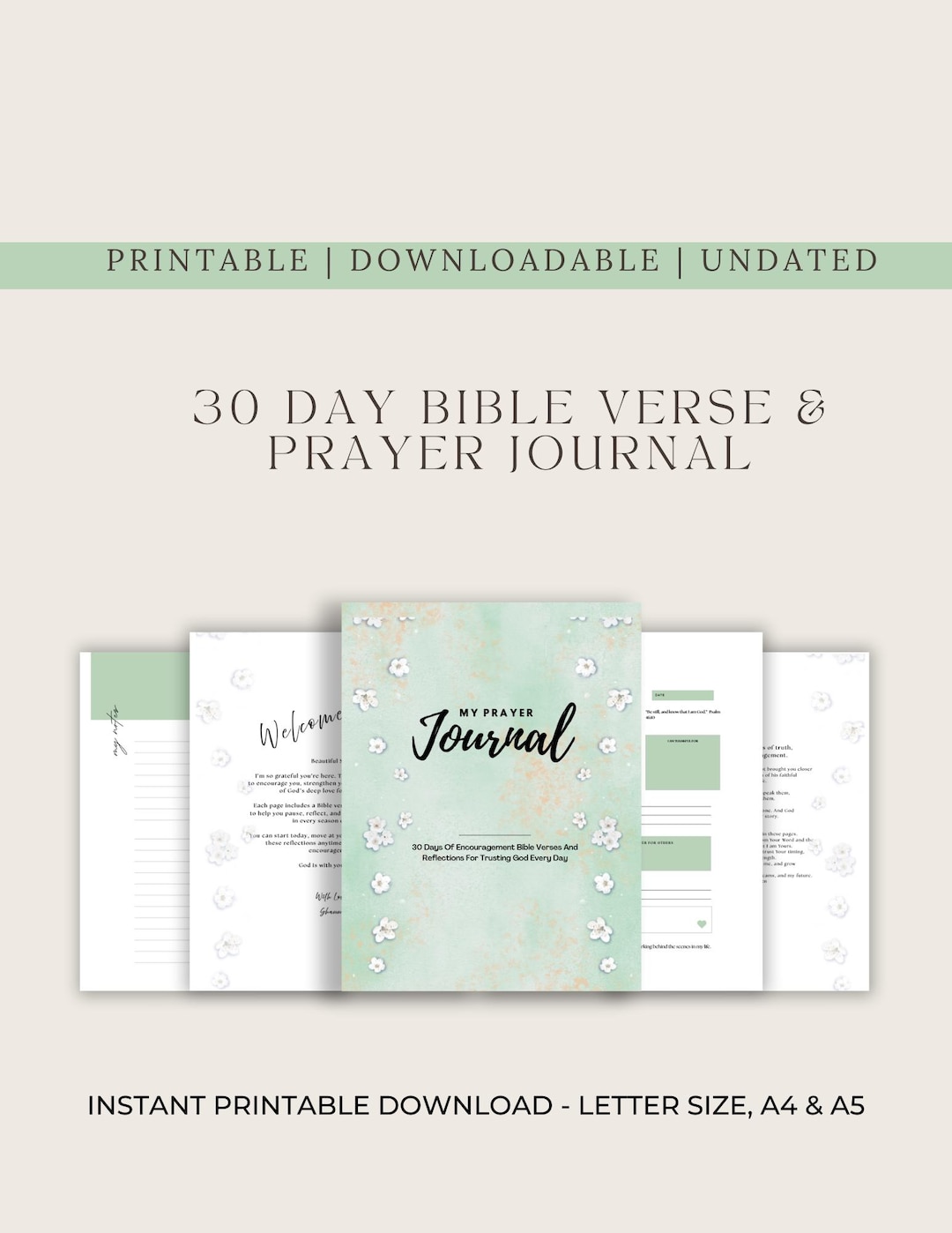 30-day Bible Verse Prayer Journal | Daily Scripture Prompts ...
