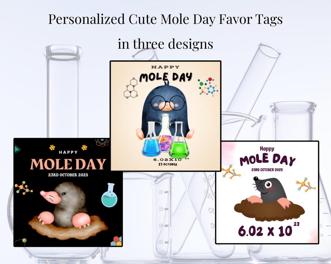 Mole Day Editable Thank You Favor Tags, Canva Template, Digital ...