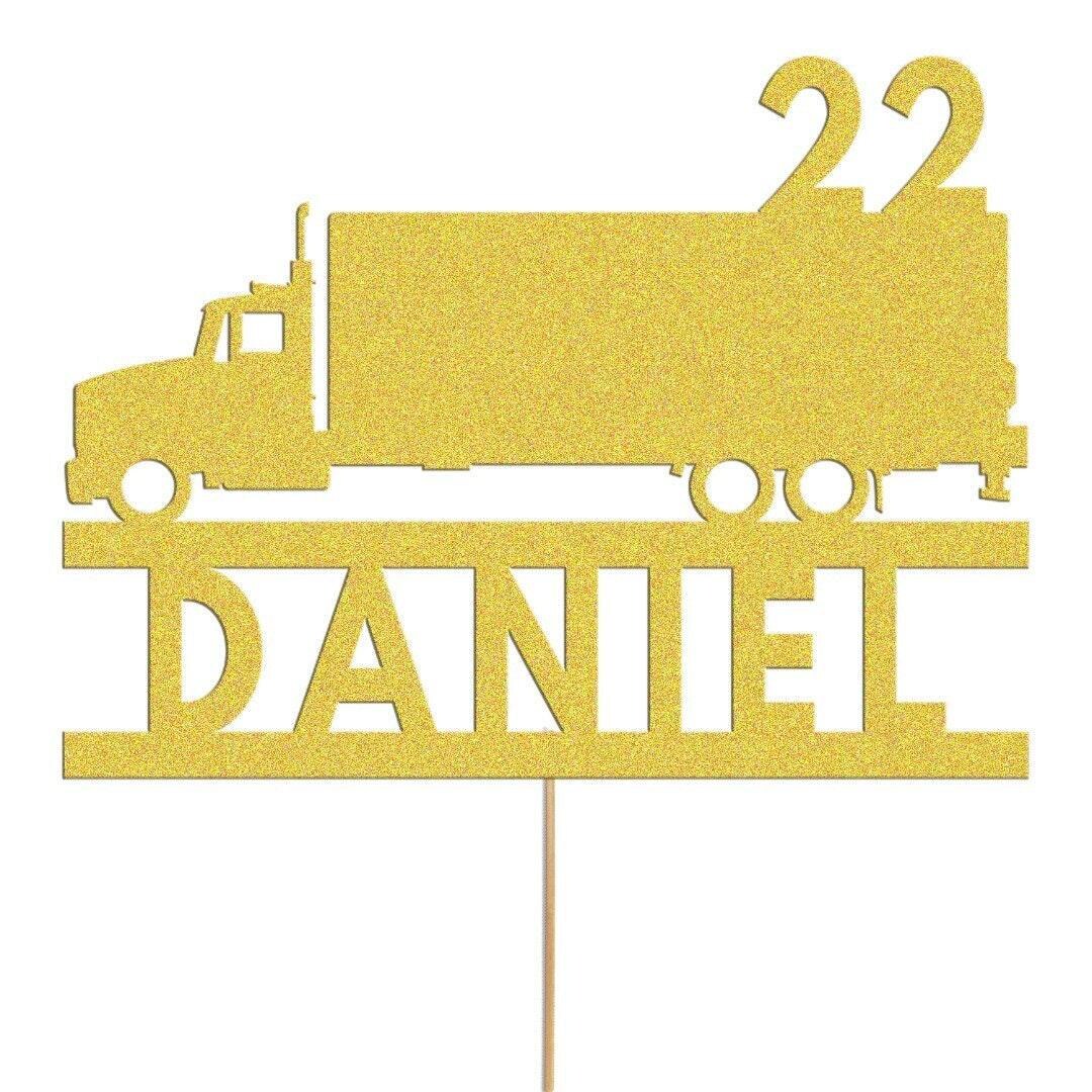 Personalised Glitter Truck Cake Topper: Lorry Driver Decoration - Etsy