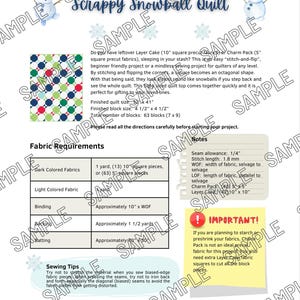 Quilt Pattern - Scrappy Snowball Quilt - Etsy