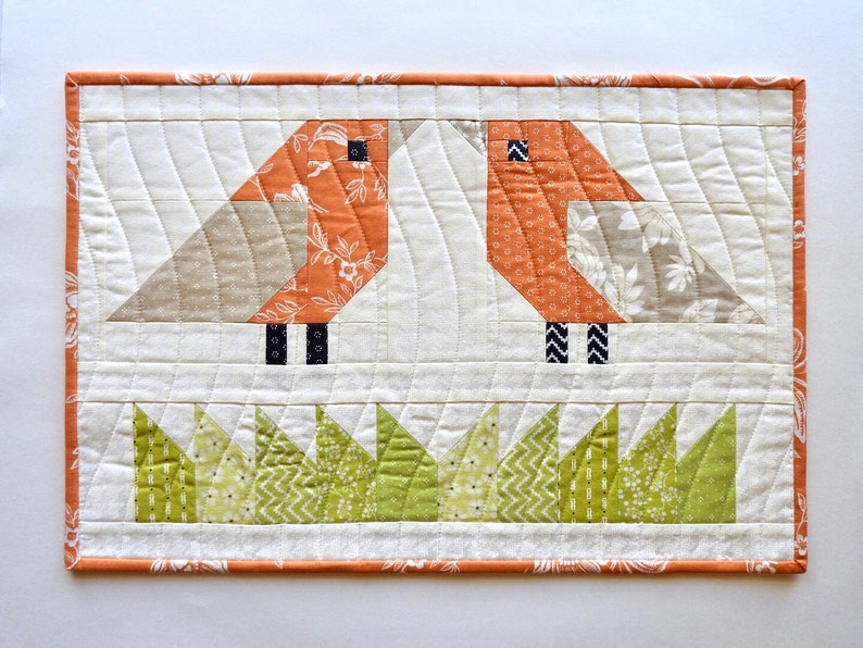 Quilted Placemat Pattern Spring Chirping, Bird, Patchwork, PDF Pattern, Quilt Pattern, Tutorial ...
