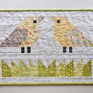 Quilted Placemat Pattern - Spring Chirping, Bird, Patchwork, PDF Pattern, Quilt Pattern ...