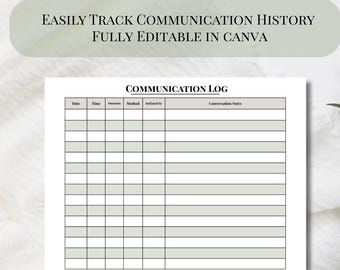 Printable & Editable Communication Log | Parent Communication Log | Phone Log Template ...