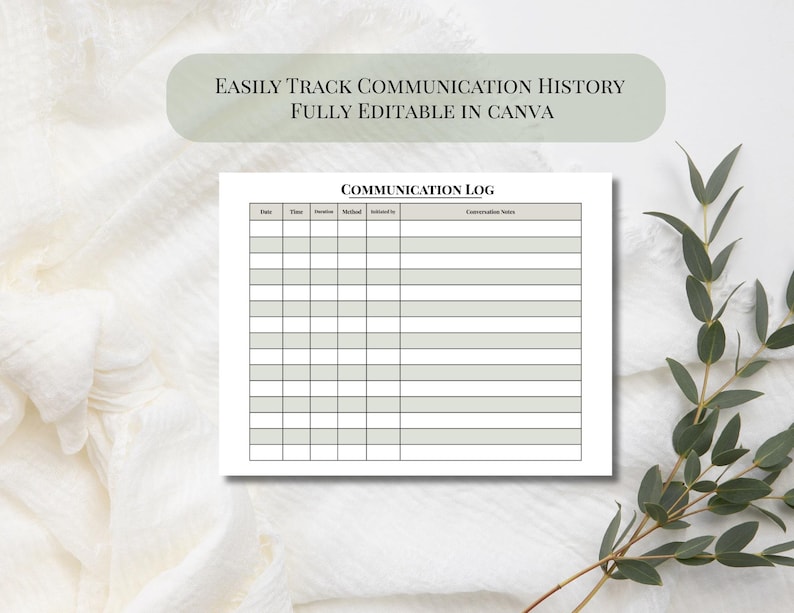 Printable & Editable Communication Log | Parent Communication Log ...