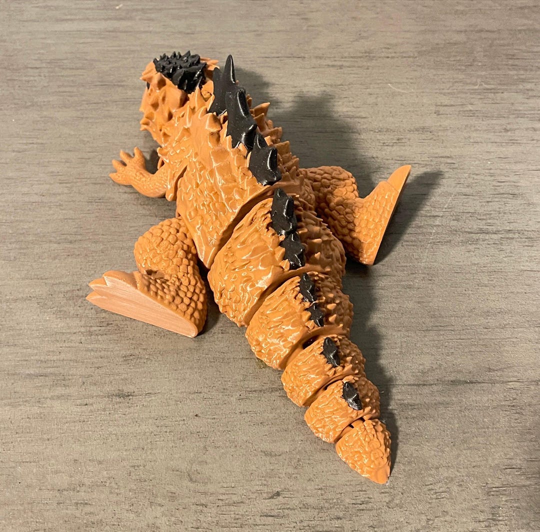 The 3D Printed Baby Godzilla Brown and Black - Etsy