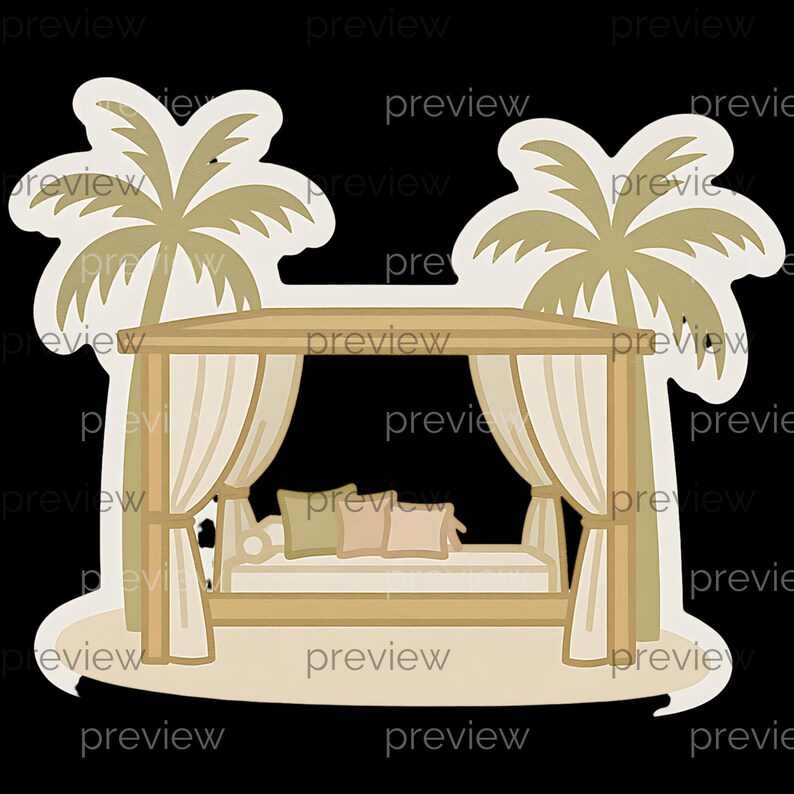 Island Luxe Sticker Clipart Collection - Coastal Escape, Paradise Found ...