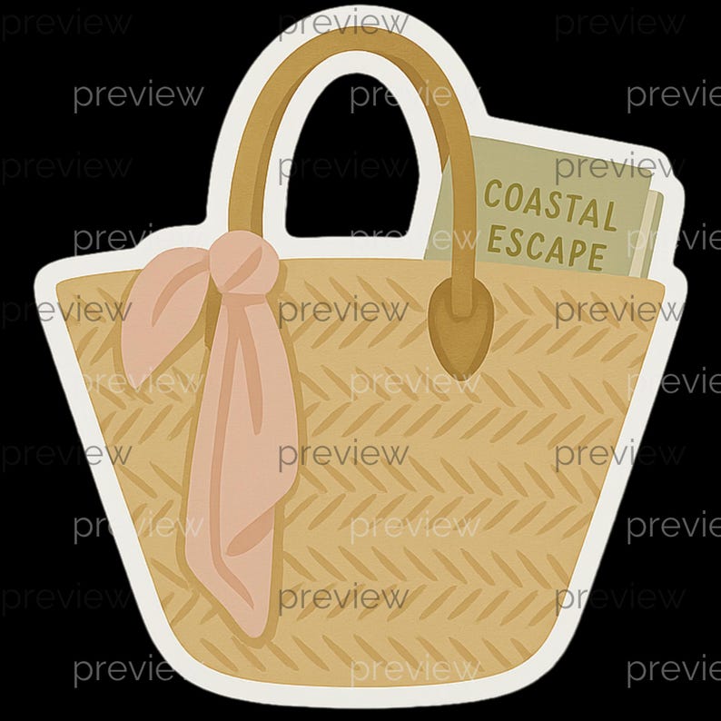 Island Luxe Sticker Clipart Collection - Coastal Escape, Paradise Found ...
