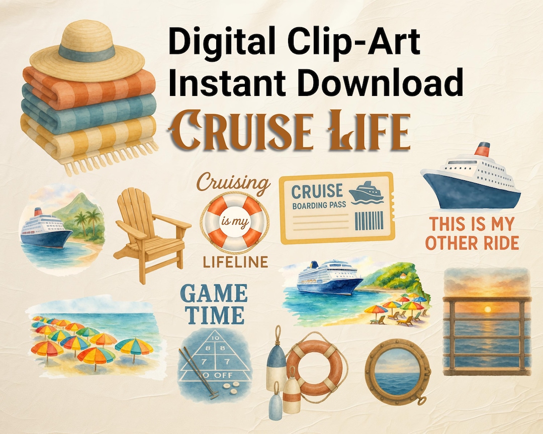 Cruise Life Clipart Bundle - Perfect for Summer Projects With Cruising ...