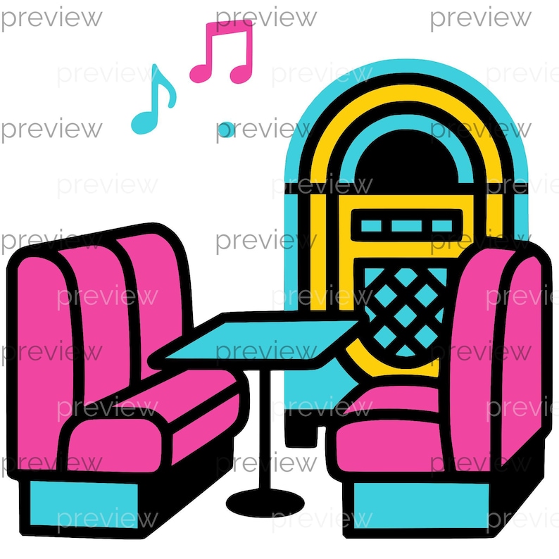 Vibrant Retro Diner Clipart Bundle - Fries Before Guys, Greasy Spoon ...