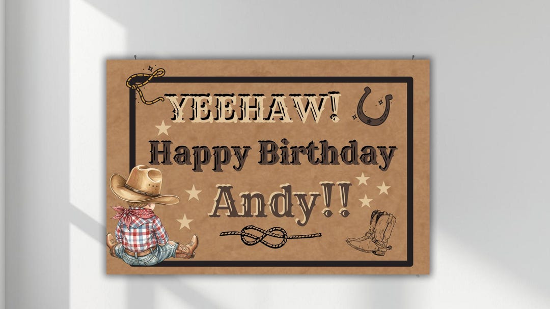 First Rodeo Banners, Hand Painted Kraft Paper Banner Birthday Welcome ...