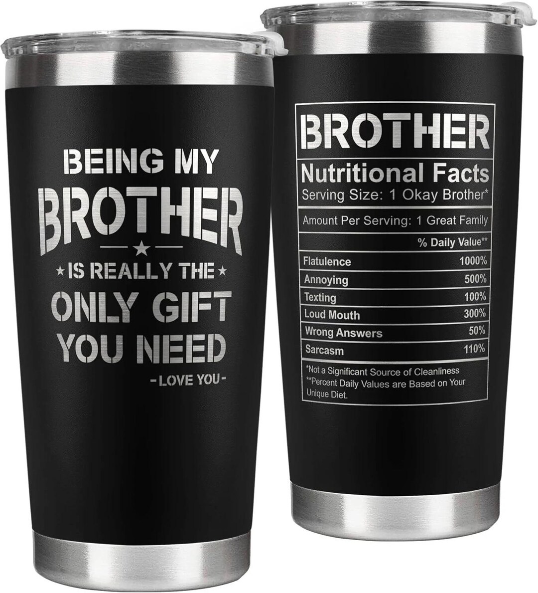 Funny Brother Nutritional Facts 20oz Tumbler, Gag Gift - Etsy