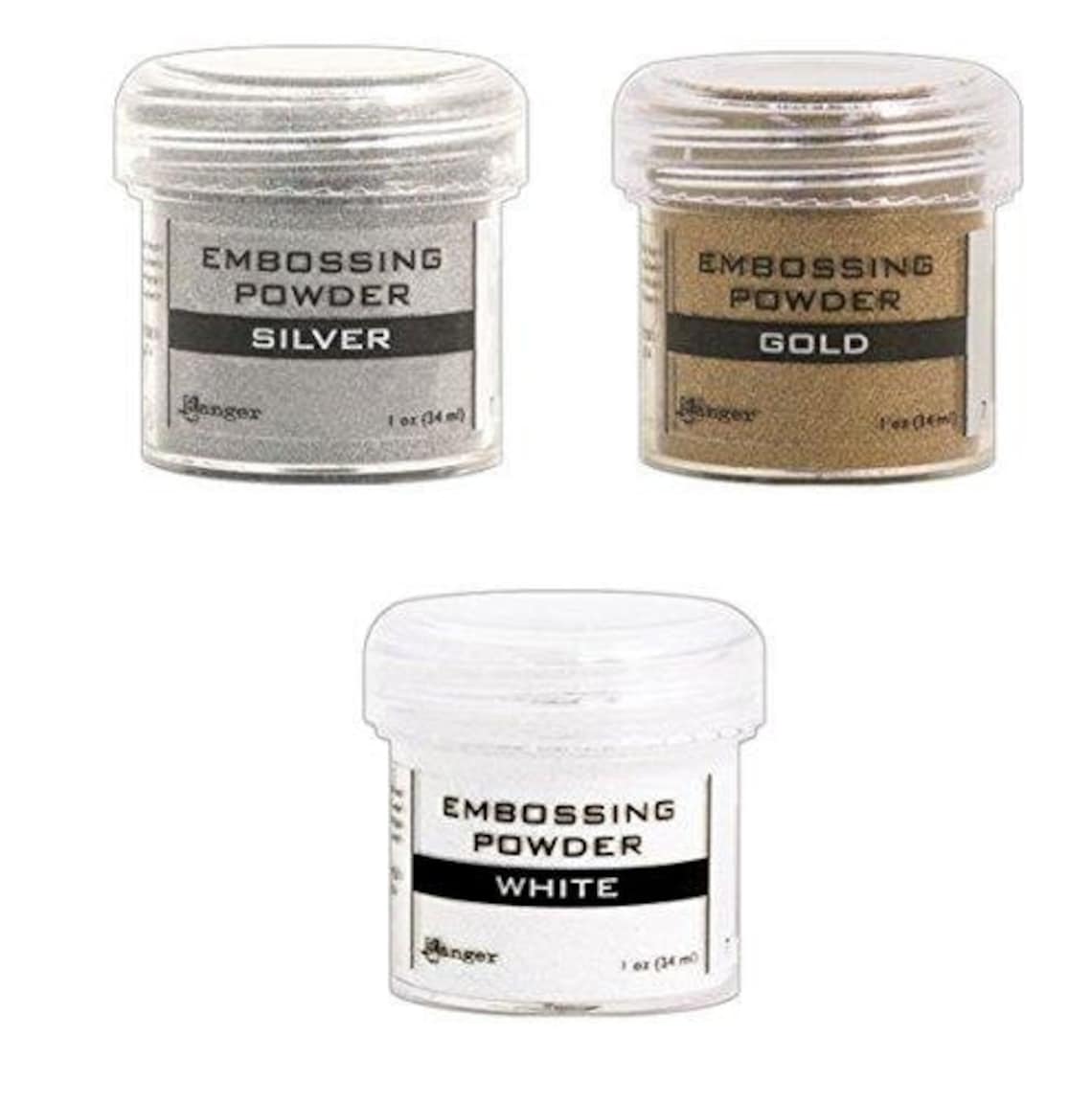 Ranger Embossing Powder Set Gold, Silver and White Perfect for Card ...