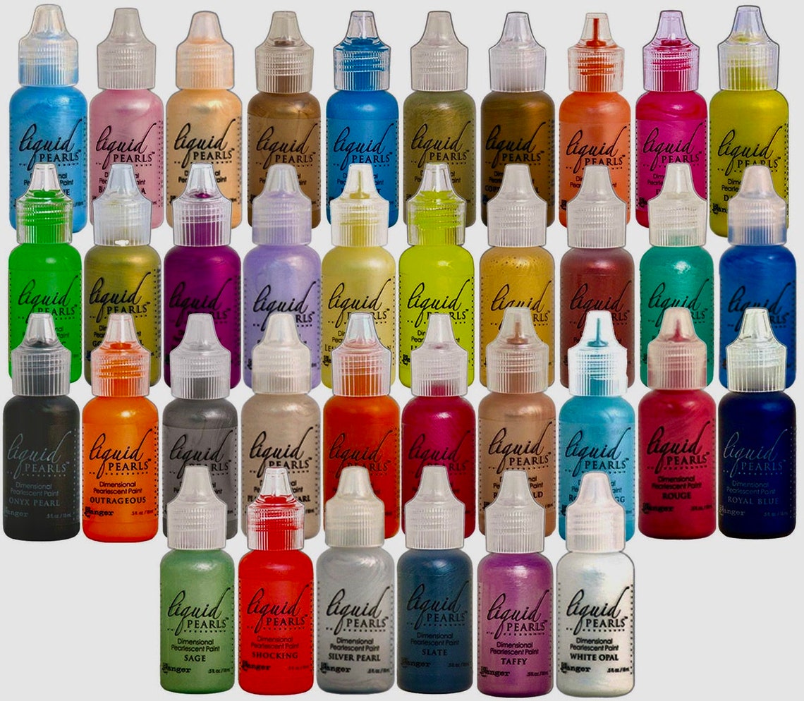 Ranger Liquid Pearls Dimensional Pearlescent Paint, Set of 12 RANDOM ...