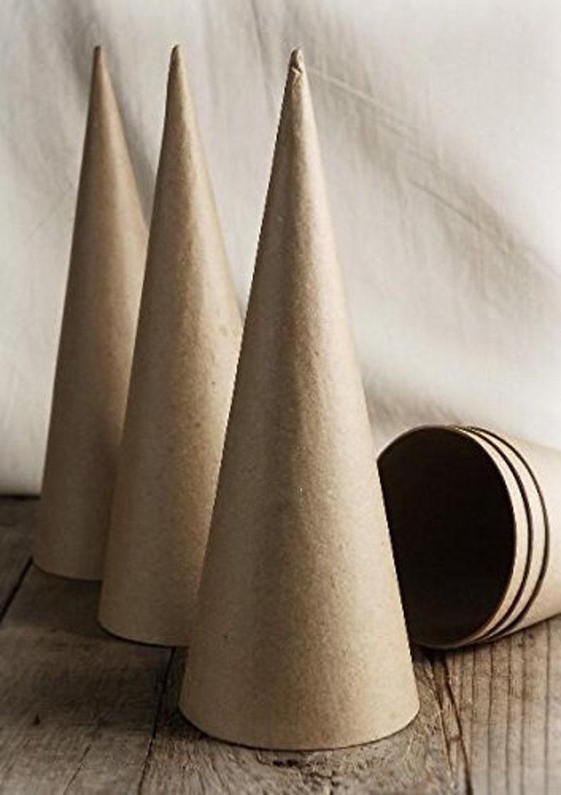 unfinished-paper-mache-open-bottom-cones-7-tall-set-etsy
