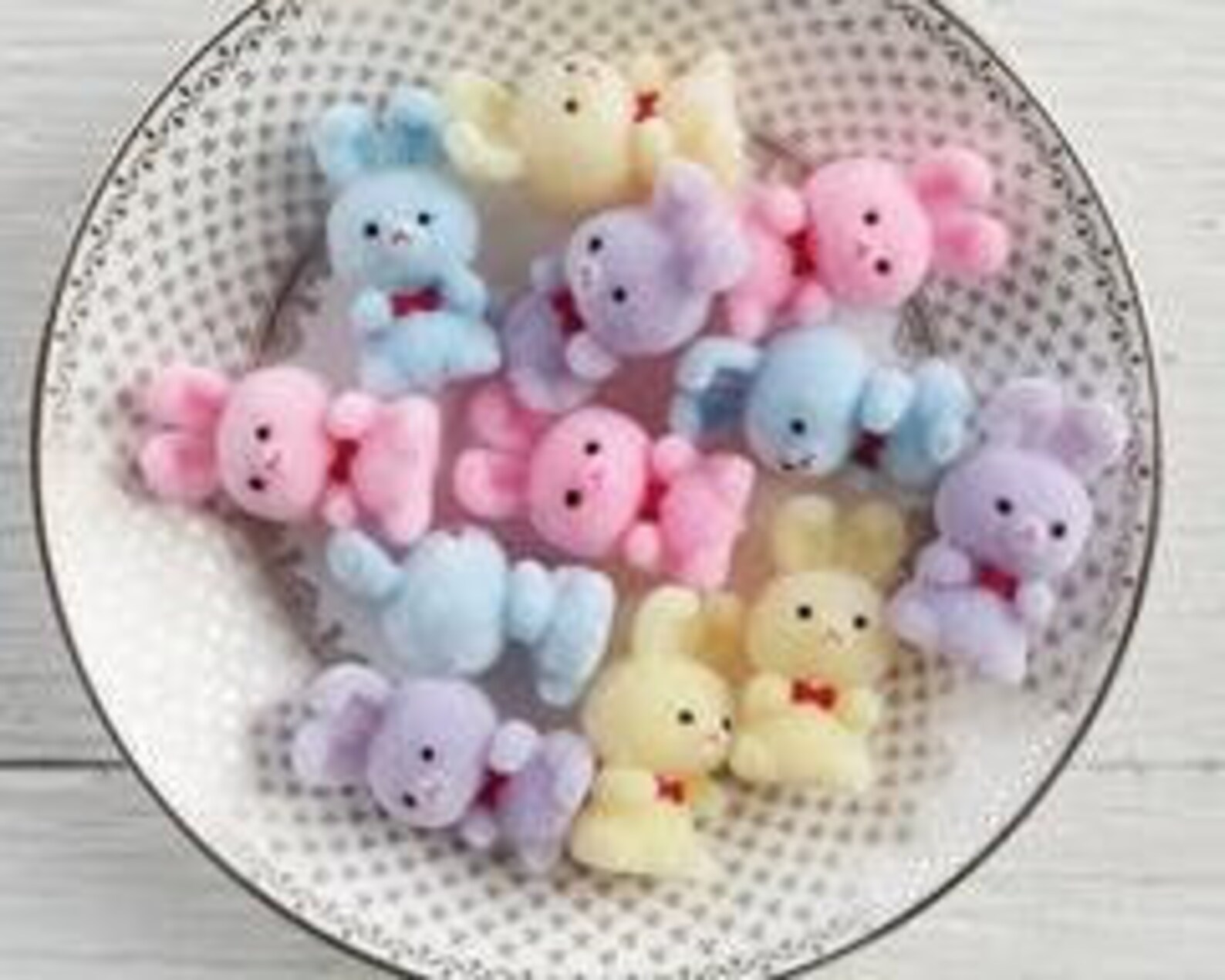 12pcs Flocked Rabbits Pastel Bunnies - Etsy