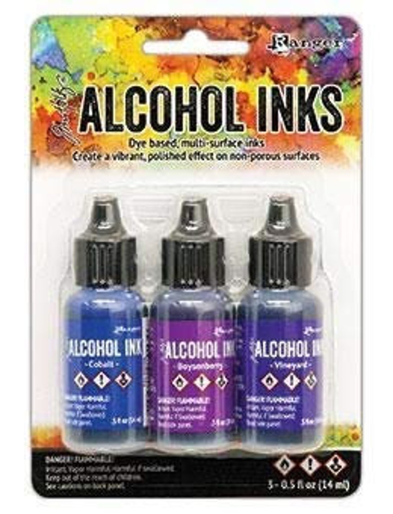Tim Holtz - Ranger Alcohol Ink 3PKG VLT, Indigo Violet Spectrum - Etsy