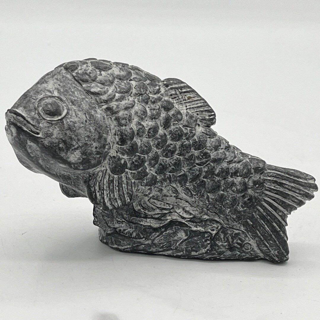 Detailed Koi Fish by Wolf Originals Sculpture Hand Carved Soapstone ...