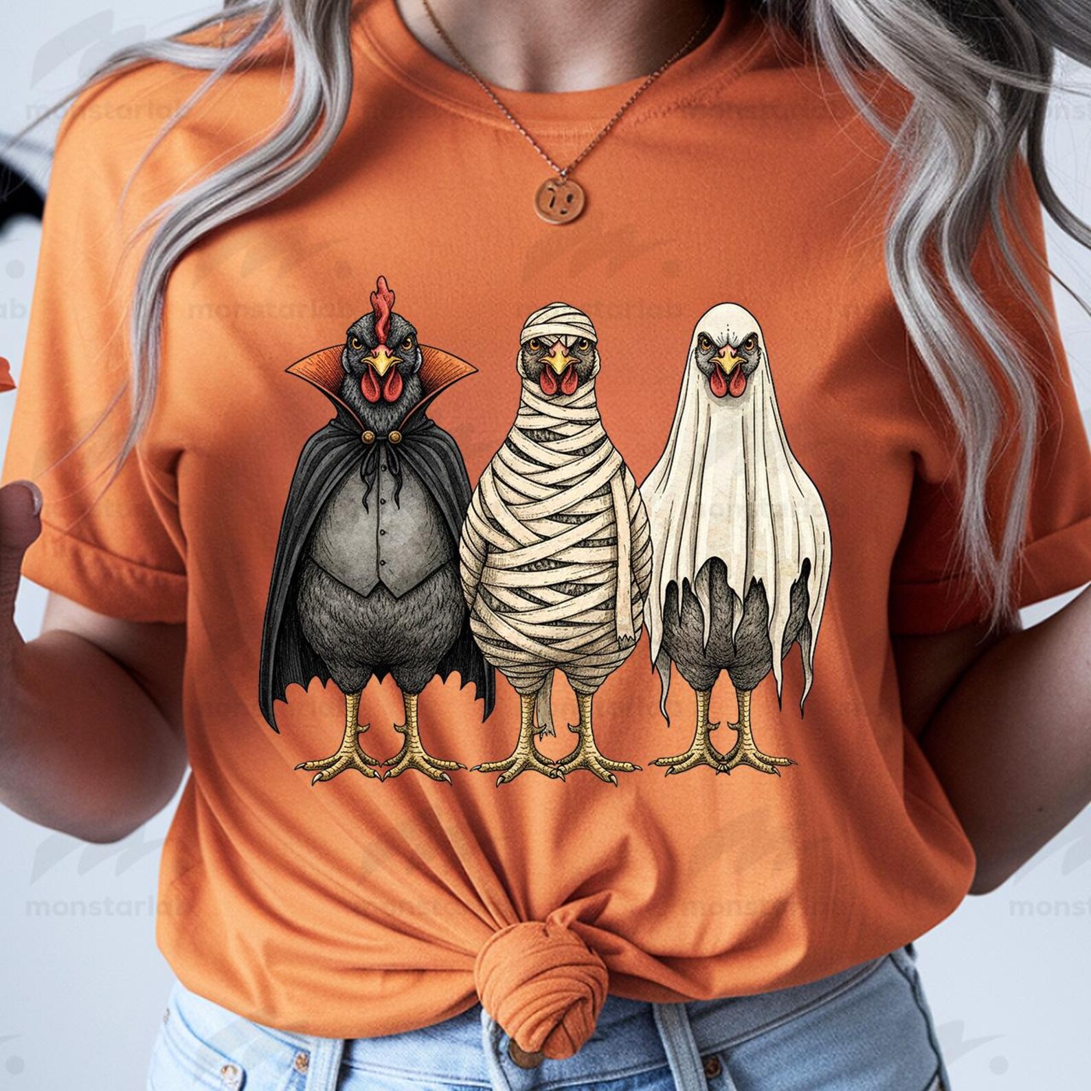 Cute Halloween Chickens PNG, Digital Download, Spooky Chicken, Pumpkin ...
