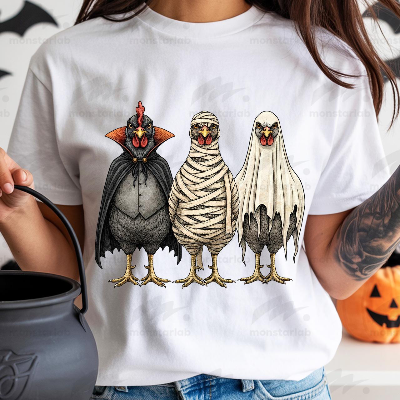 Cute Halloween Chickens PNG, Digital Download, Spooky Chicken, Pumpkin ...