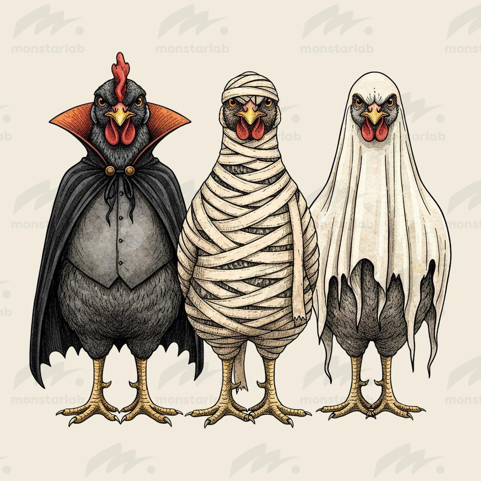 Cute Halloween Chickens PNG, Digital Download, Spooky Chicken, Pumpkin ...