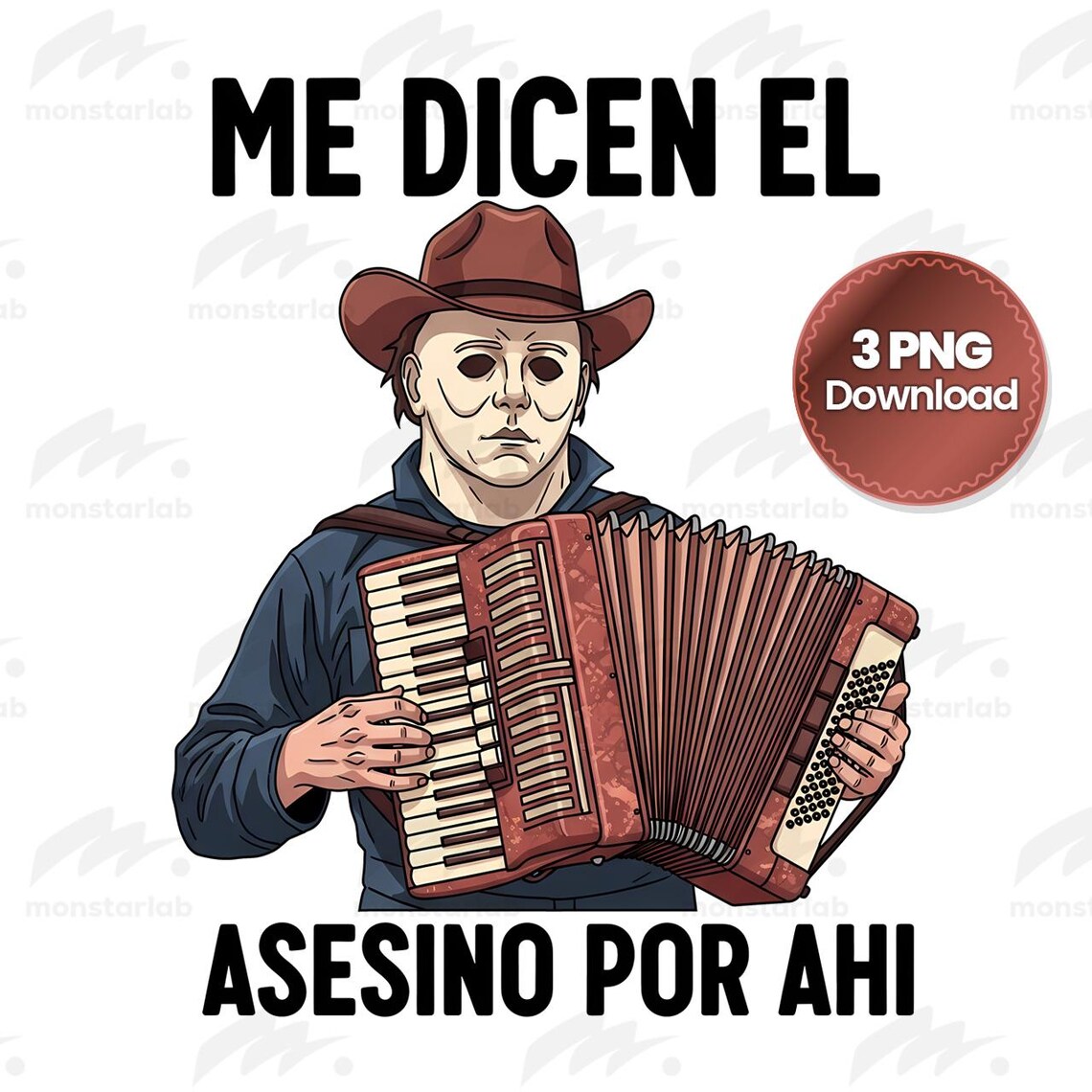 Michael Myers Cowboy PNG / Me Dicen El Asesino Por Ahi Png / Michael ...