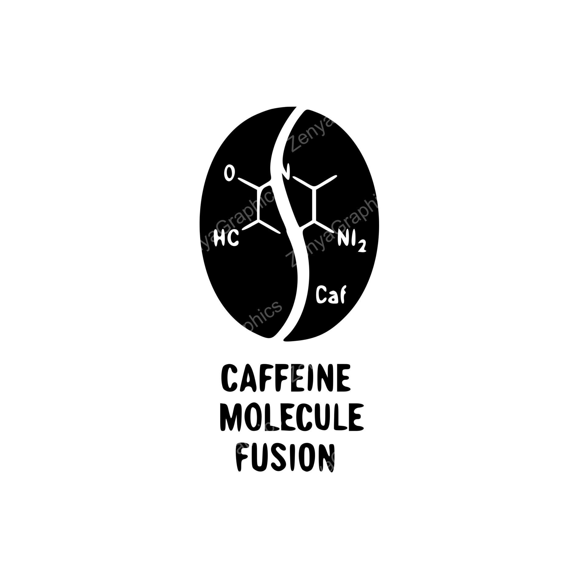 Coffee Bean Caffeine Molecule SVG PNG JPG | Digital Design for Crafts ...