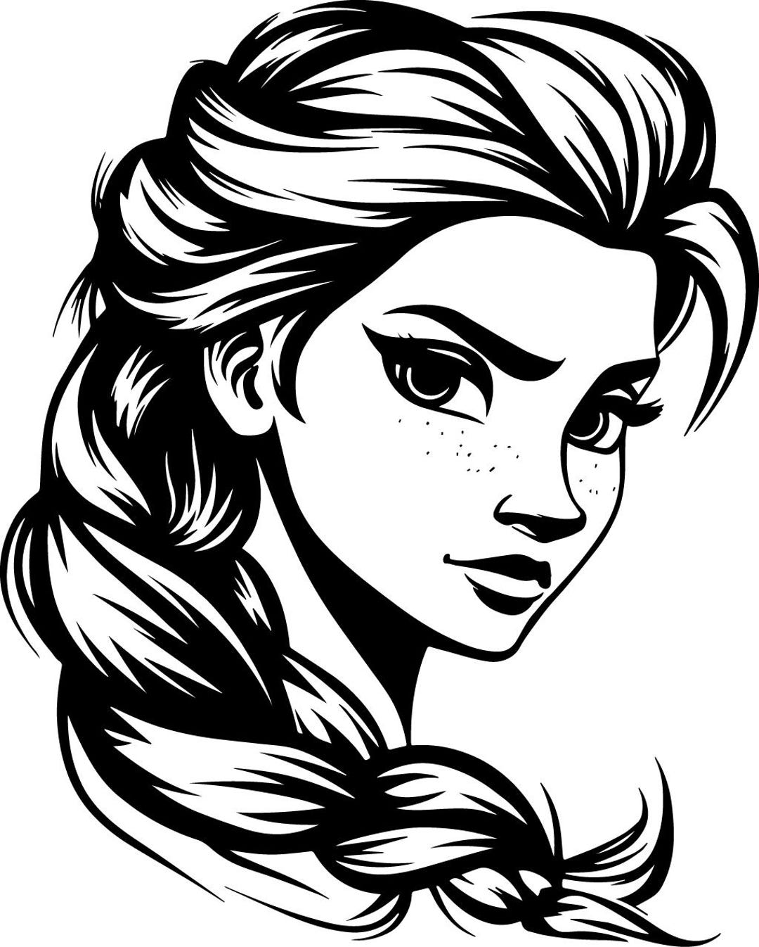 Ice Queen Braid Portrait – SVG PNG JPG Cut Files (digital Download) - Etsy