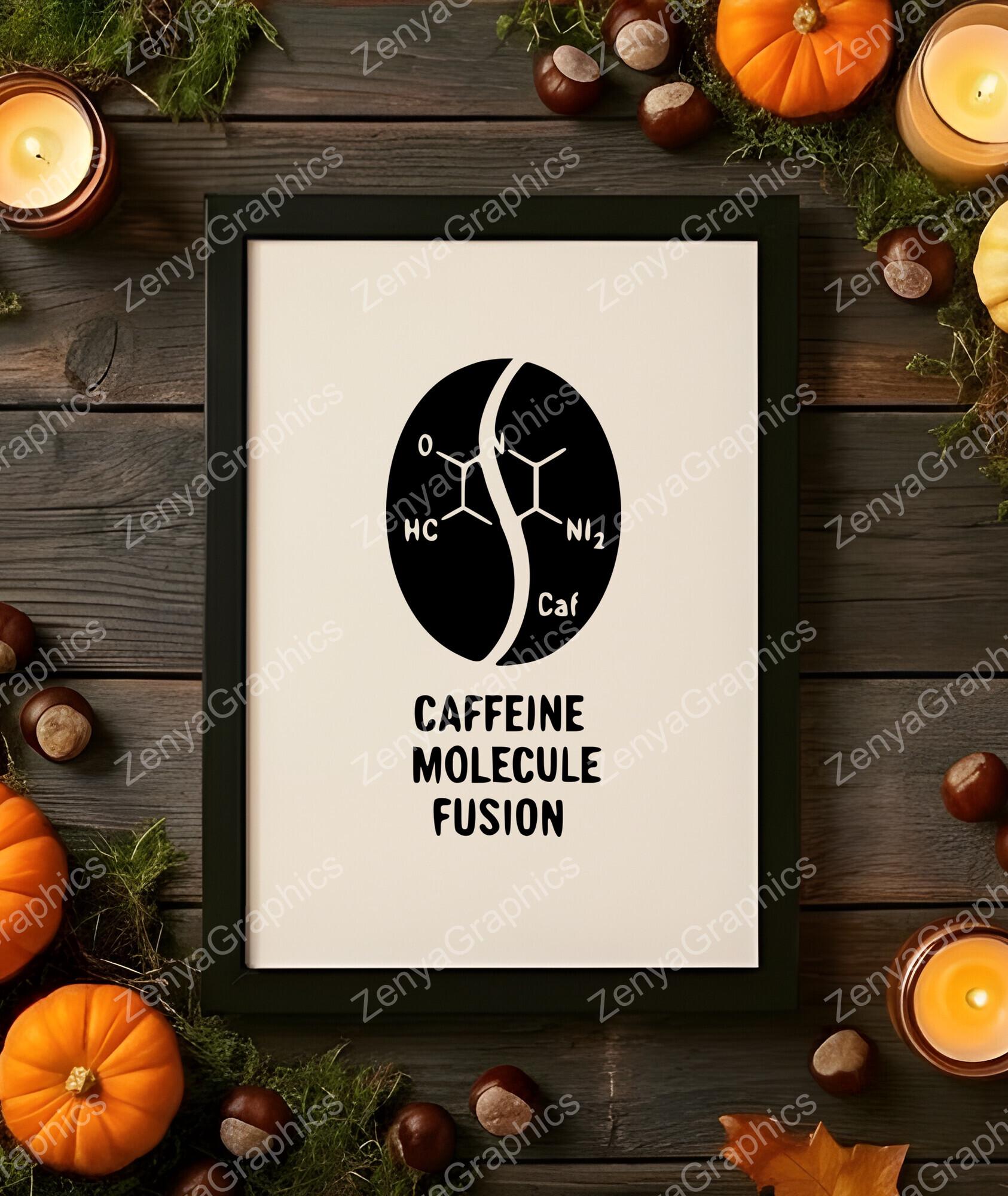 Coffee Bean Caffeine Molecule SVG PNG JPG | Digital Design for Crafts ...