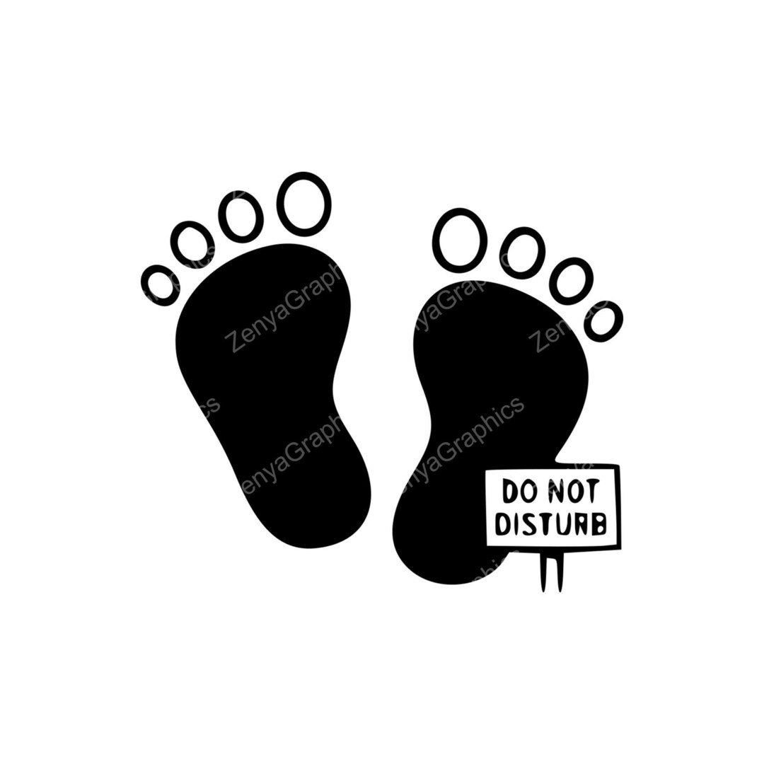 Snorlax Footprints SVG PNG JPG | Do Not Disturb Sign for Crafts - Etsy