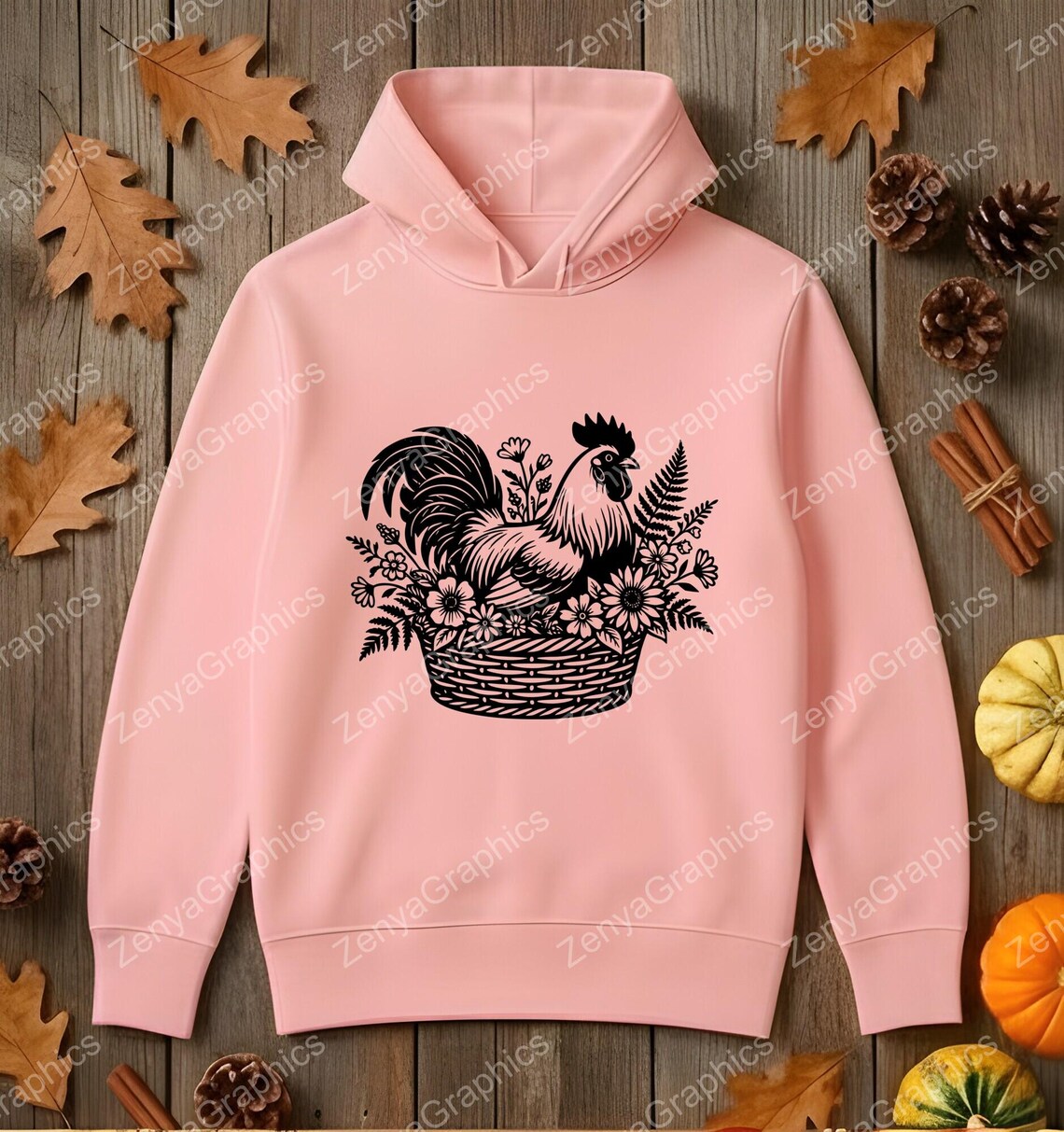 Floral Rooster SVG PNG JPG | Rustic Farmhouse Design for Crafts - Etsy