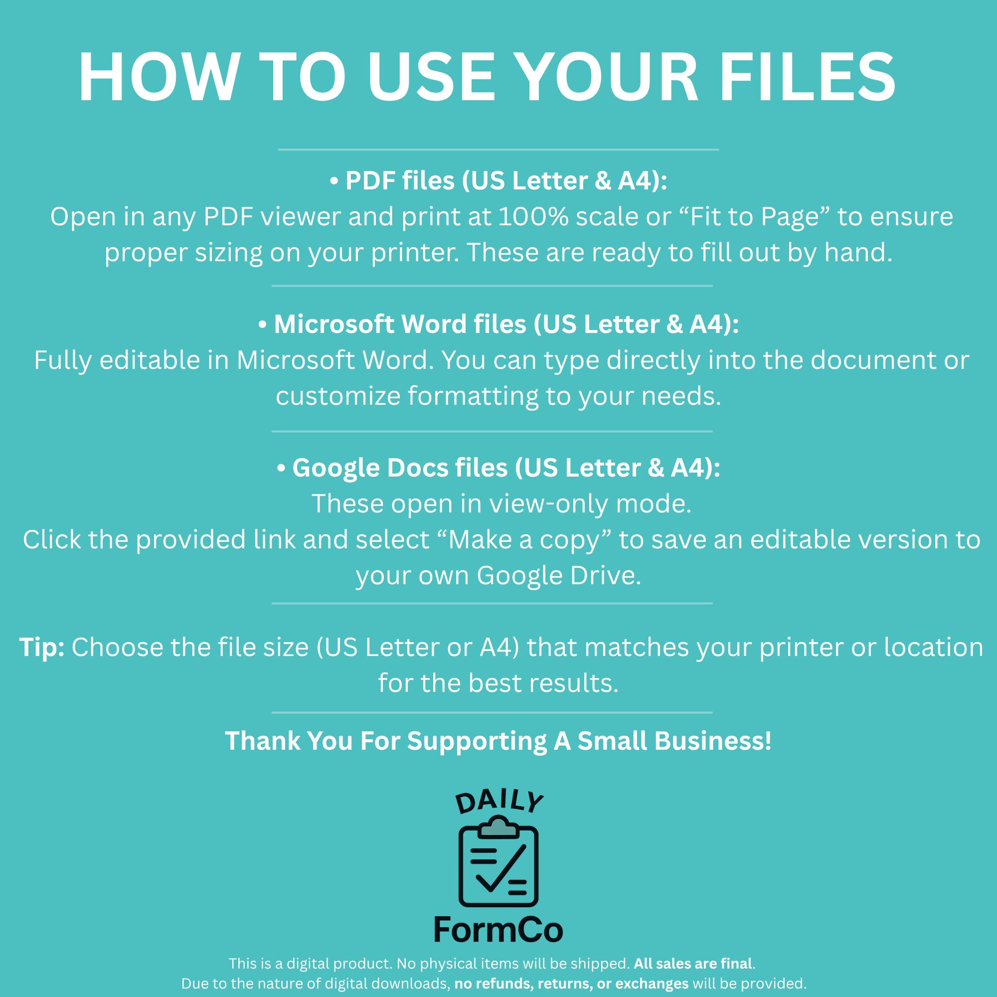 Editable Daily Client Care Log Template. Printable Care Log Sheet ...