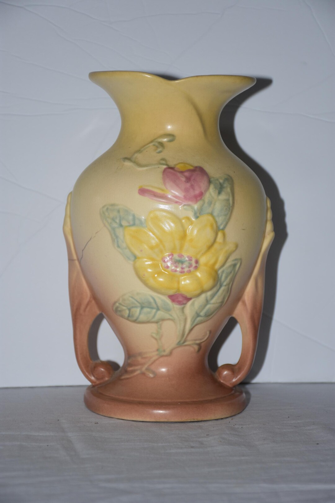 Vintage Mid-century Two-handled HULL POTTERY Flower Vase - Etsy