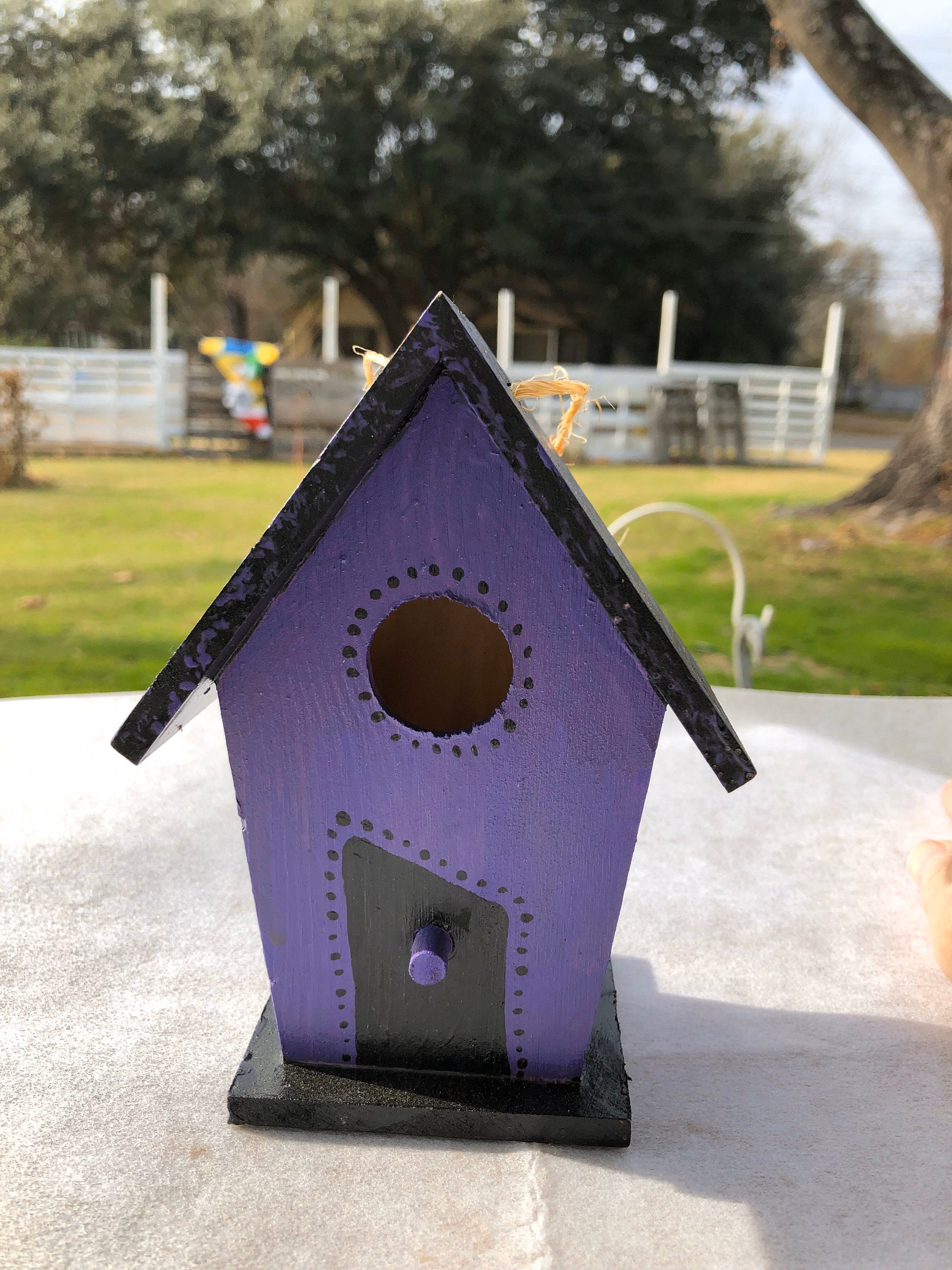 Gothic Black and Purple Mini Bird House - Etsy