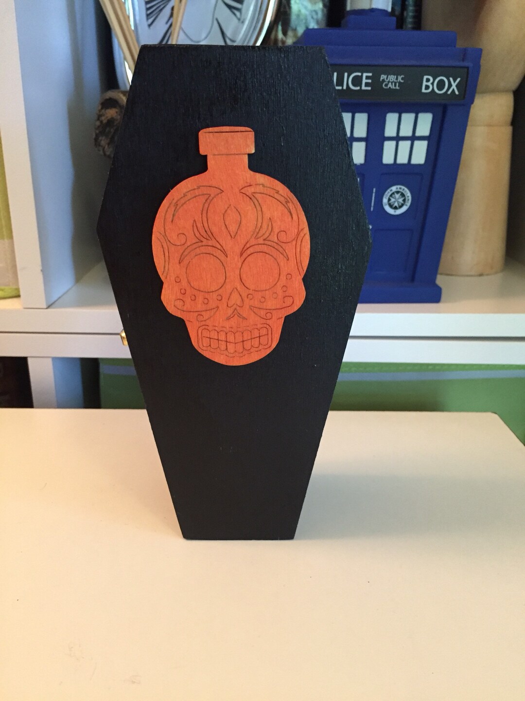 Black and Orange Coffin Keepsake Box Free Shipping - Etsy
