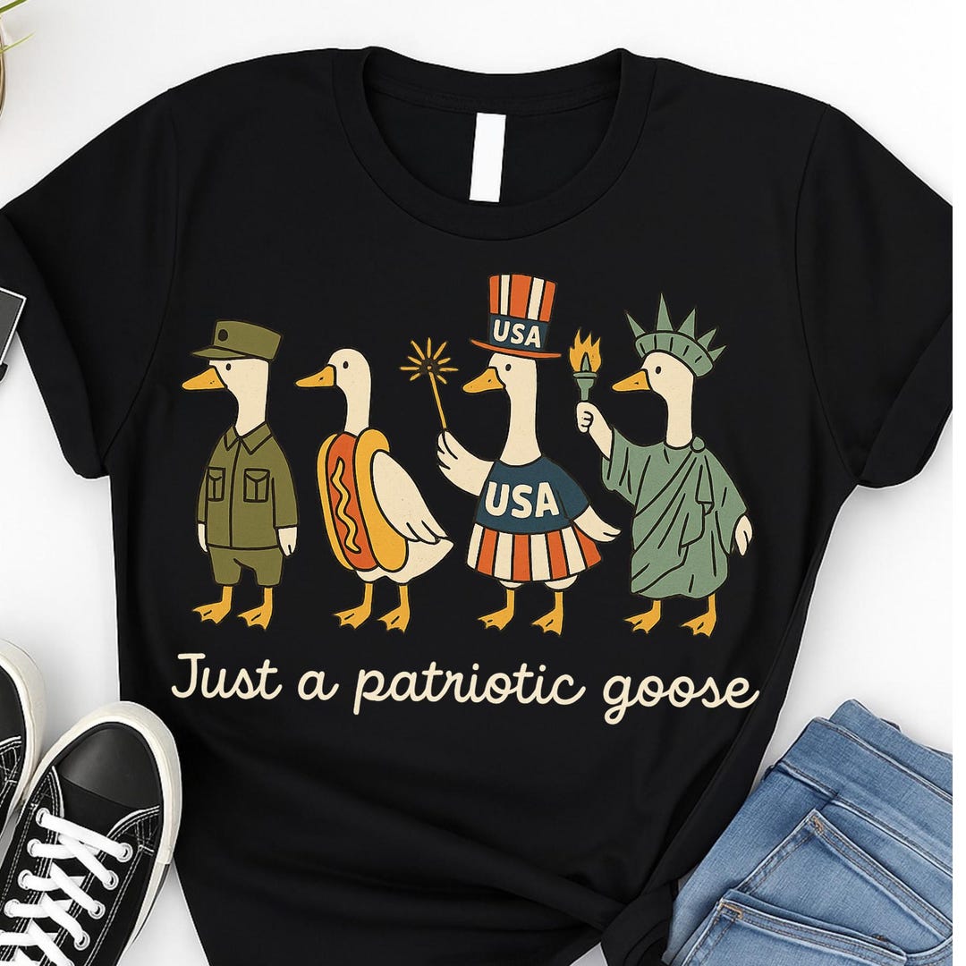 Funny Patriotic Goose PNG, 4th of July Silly Goose Sublimation, USA ...